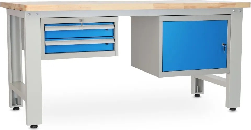 Dílenský stůl Solid OAK-21, 180 cm, 2 závěsné boxy, dub