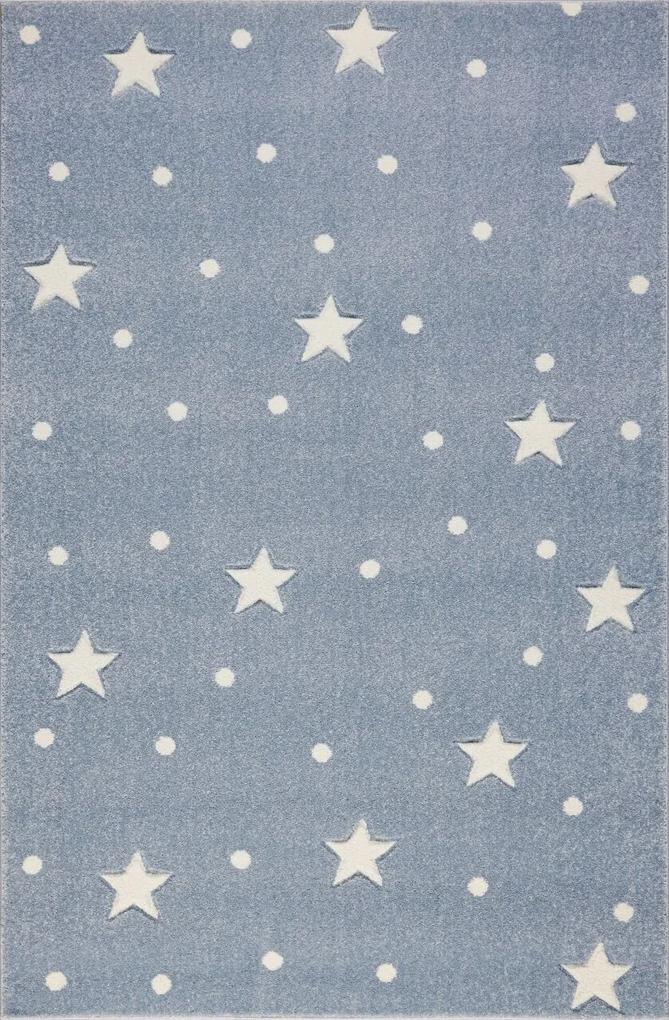 MAXMAX Dětský koberec HEAVEN stříbrnomodrý/ bílý 120x170 cm modrá