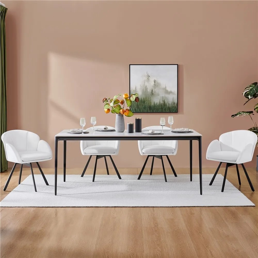 Sada 4 ks – Kancelářská židle Yaheetech – tmavě šedá, 57 cm (šířka) × 61 cm (hloubka) × 75 cm (výška) (267715339484)