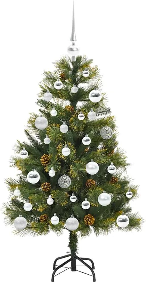 Umělý sklopný vánoční stromeček s kužely Zelená 120 cm 3395076