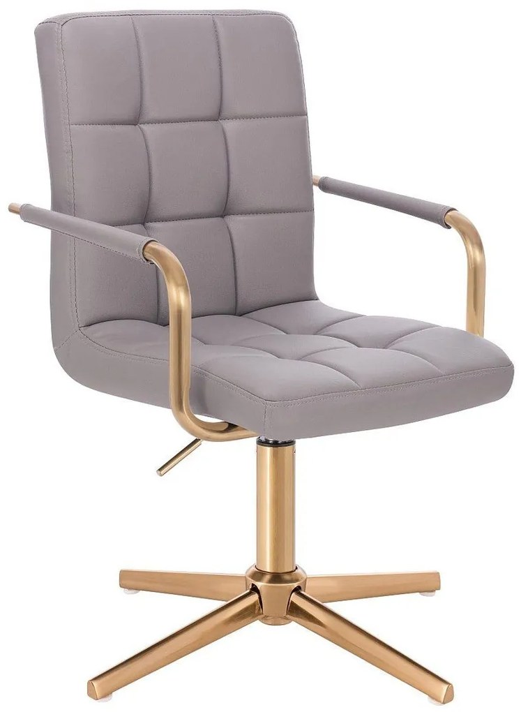 LuxuryForm DESIGN Židle VERONA GOLD na zlatém kříži - šedá