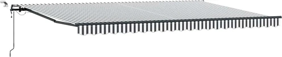Automatická zatahovací markýza s LED antracit a bílá 500x300 cm 3310241