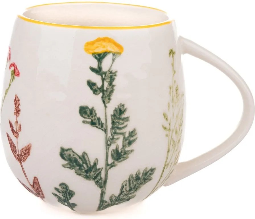 Bílý porcelánový hrnek 500 ml Flower Garden – Dakls