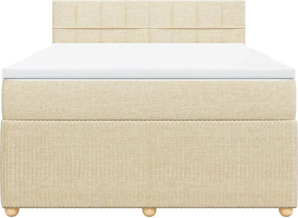 Box spring postel s matrací krémová 160x200 cm textil 3287512