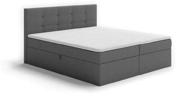 Čalouněná postel Carrie 160x200,tmavě šedá,vč. matrace a topperu