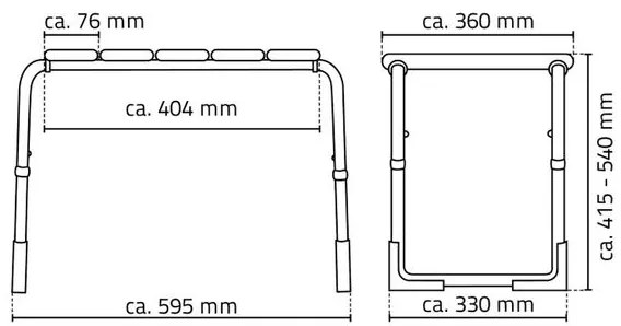 Ridder koupelnová stolička, výškově nastavitelná, chrom/bílá A172101