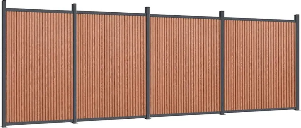 Plotový dílec hnědý 699 x 186 cm WPC 3282801