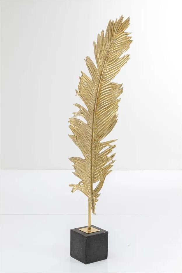 Dekorace ve zlaté barvě ve tvaru pera Kare Design Feather, 147 cm