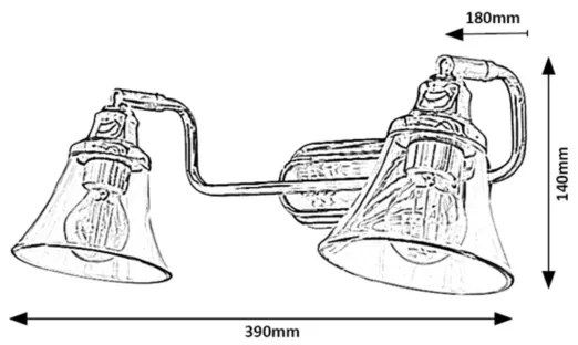 Rabalux 3208 - Koupelnové bodové svítidlo ANTOINE 2xE14/40W/230V IP44