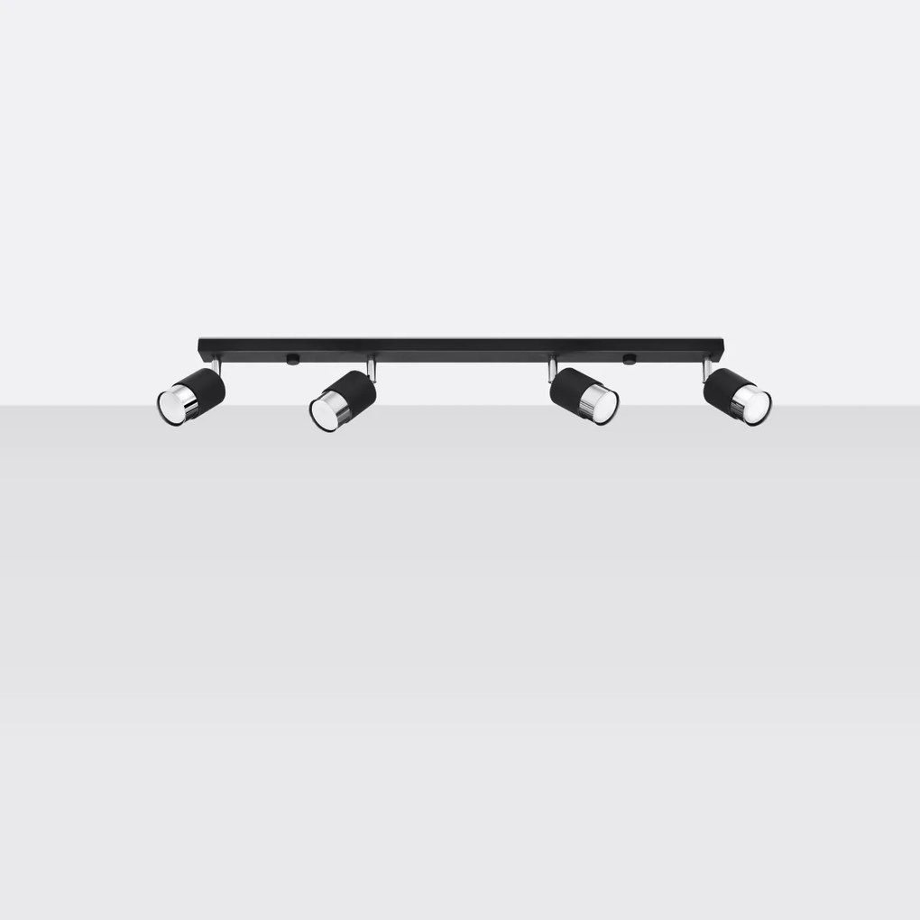Sollux Lighting Stropní svítidlo NERO 4 Černá/chromové
