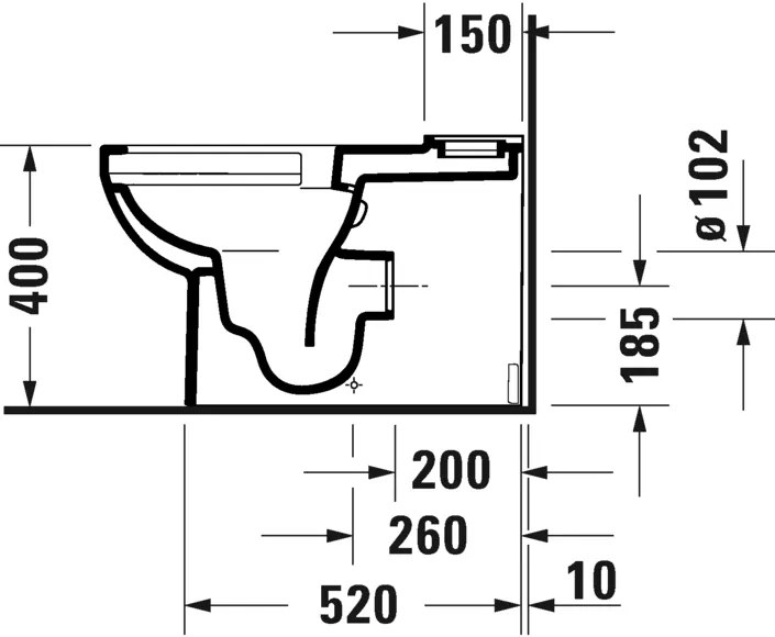 Duravit No.1 - Stojící WC kombi, Rimless, bílá 21820900002