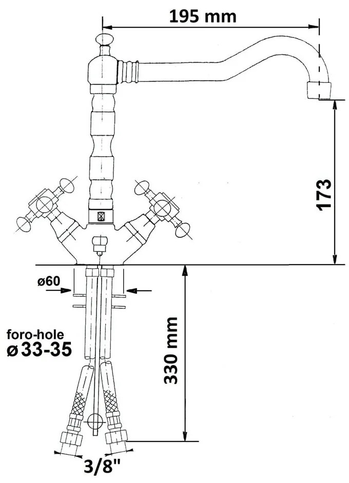 Stojánková umyvadlová baterie ve zlaté barvě Antea – Sapho