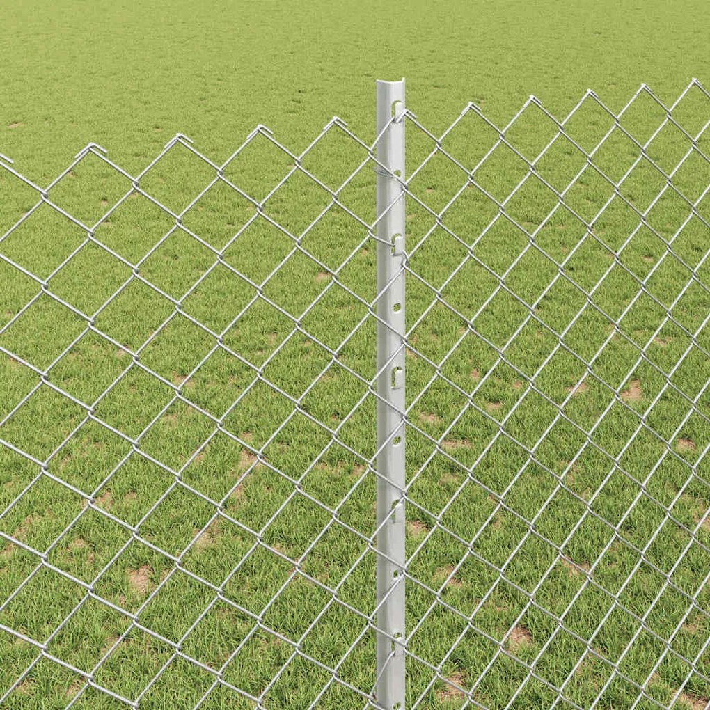 Plot s řetězovým odkazem a sloupkem 10 x 1,5 m Pozinkovaná ocel 3336291