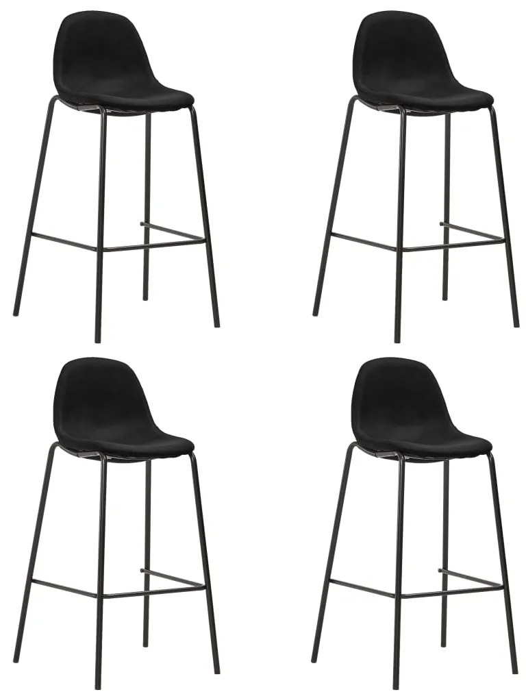 Barové židle 4 ks černé textil 281536