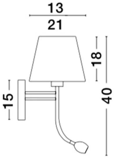 Nova Luce Nástěnné svítidlo VALENCIA, E27 1x40W 3W čtecí lampička / vypínač na těle Barva: Bílá