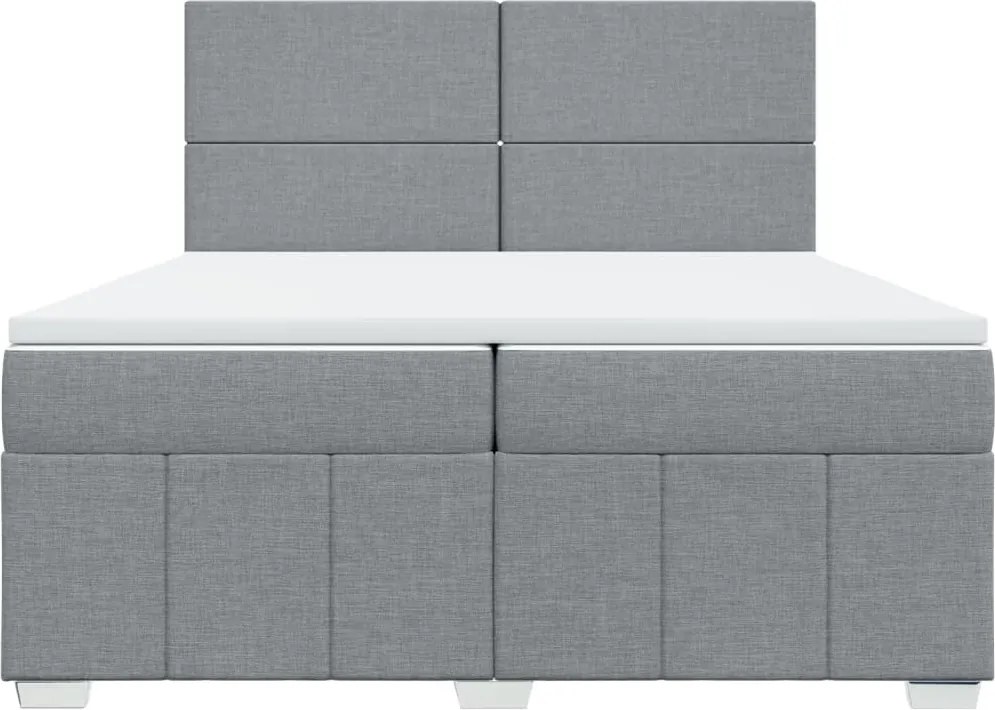 Box spring postel s matrací světle šedá 200 x 200 cm textil 3291768