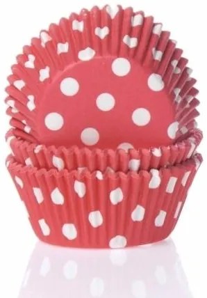 Košíčky na muffiny 50ks červené s puntíky - House of Marie