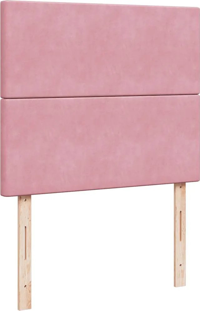 Box spring postel s matrací růžová 120 x 200 cm samet 3292309