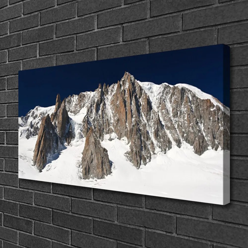 Obraz na plátně Zsněžené Horské Vrcholy 140x70 cm