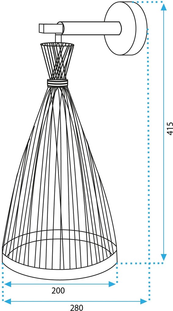 Toolight Boho, nástěnné svítidlo 1xE27 APP1340-1W, černá-hnědá, OSW-05777