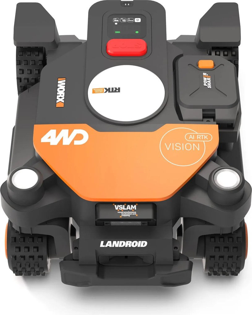 WORX Robotická sekačka WR341E Vision Cloud 4WD 1000 m2 (RTK + AI V-SLAM Stereo)
