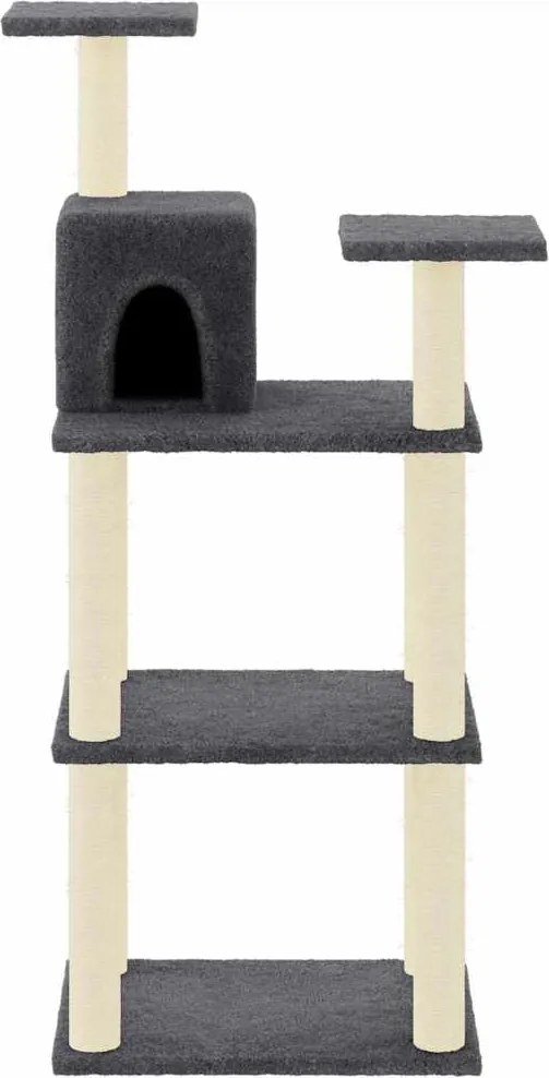 Škrabadlo pro kočky se sisalovými sloupky tmavě šedé 118,5 cm 171429