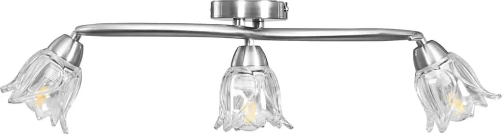 Stropní lampa průhledná skleněná stínidla 3 žárovky E14 tulipán 289230