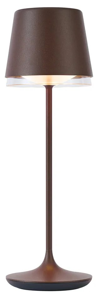Stolní lampa rezavě hnědá vč. LED IP65 dobíjecí s nabíjecí stanicí - Bass Biano.cz