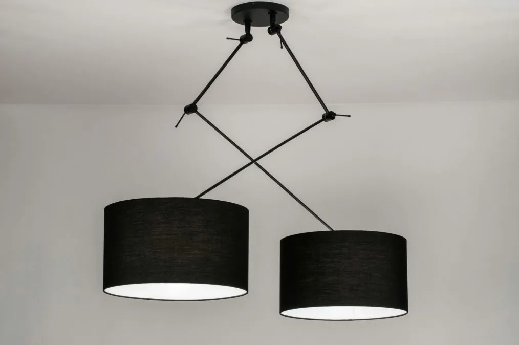 Závěsné designové černé svítidlo nad stůl Snap Light Duo Black and Black