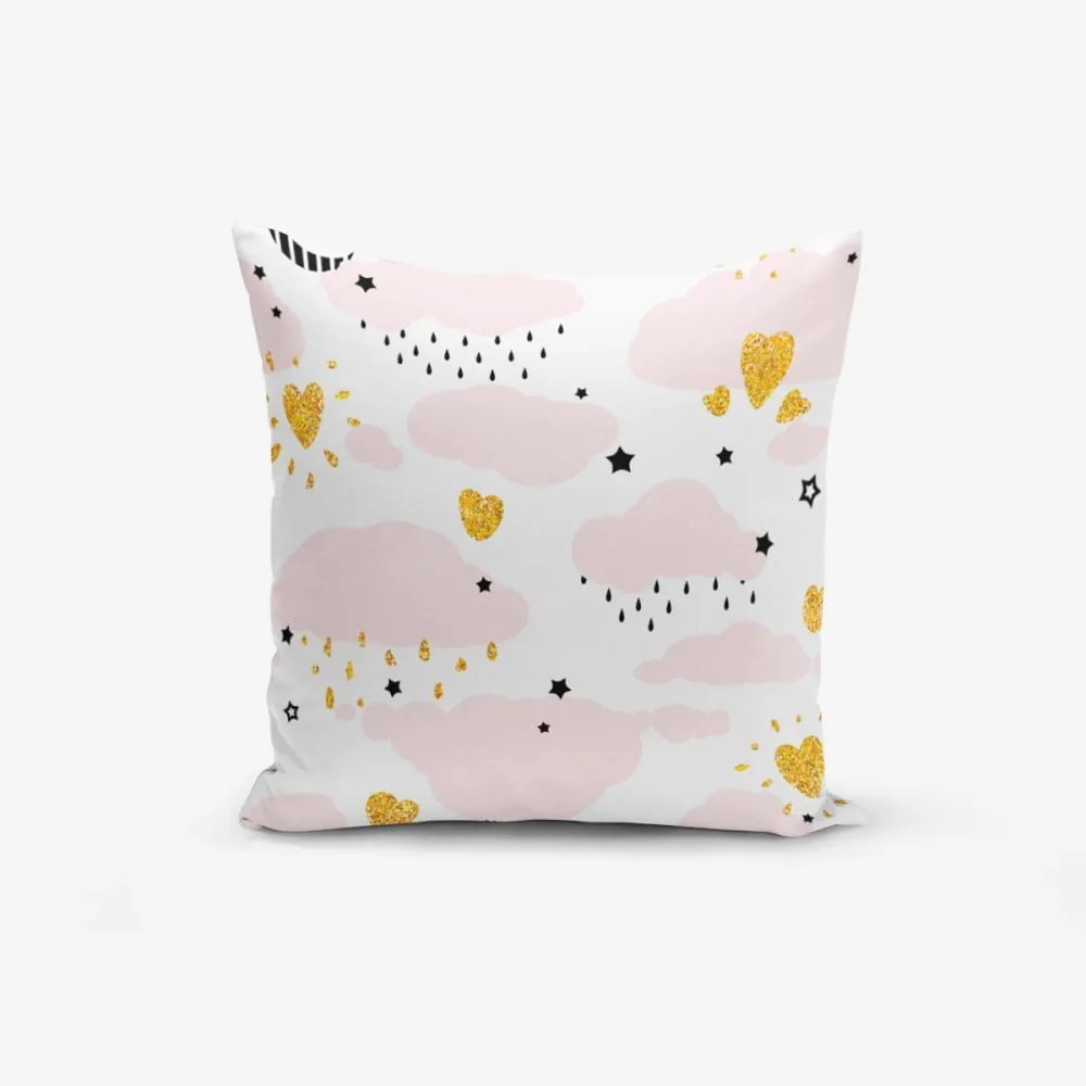 Povlak na polštář s příměsí bavlny Minimalist Cushion Covers Pink Clouds Modern, 45 x 45 cm