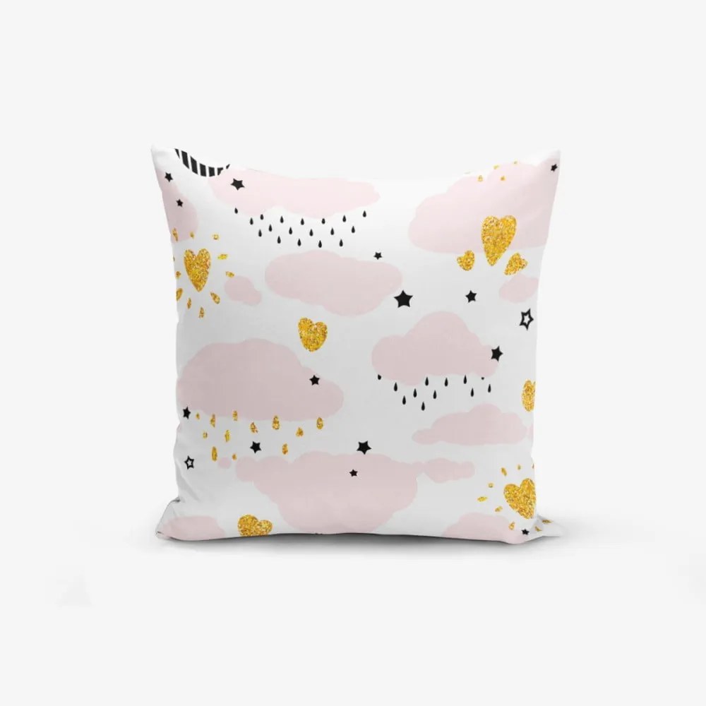 Povlak na polštář s příměsí bavlny Minimalist Cushion Covers Pink Clouds Modern, 45 x 45 cm