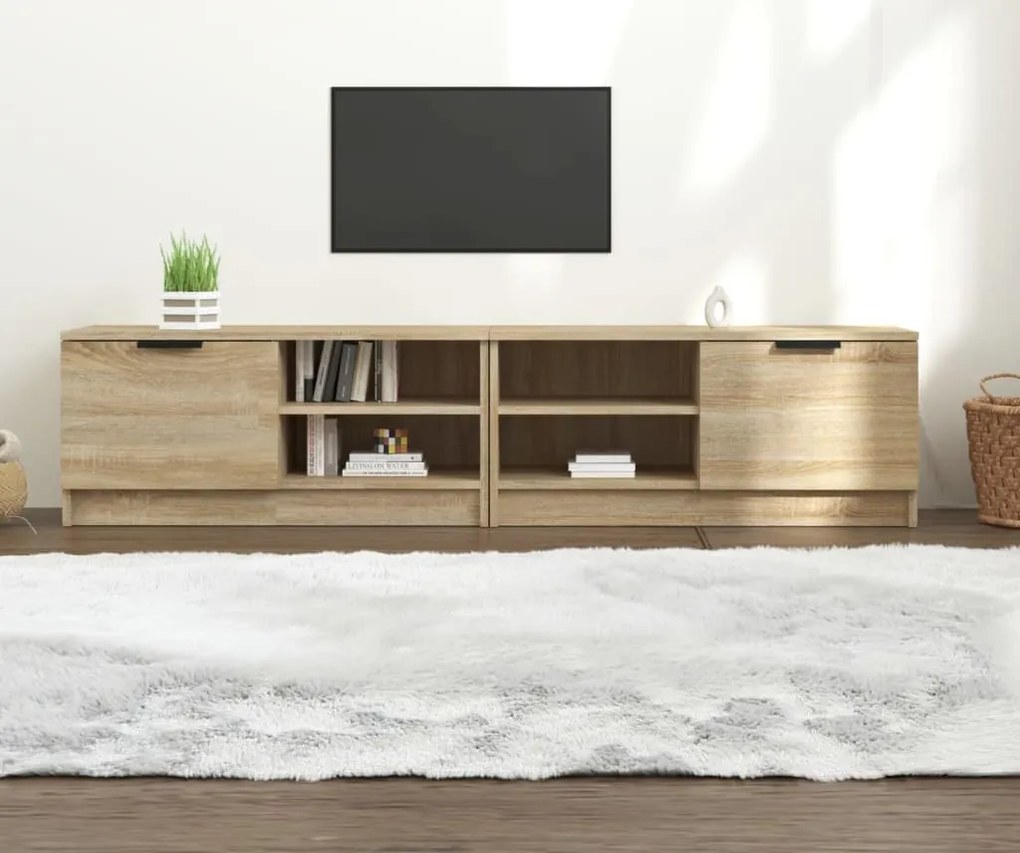 vidaXL TV skříňky 2 ks 80 x 35 x 36,5 cm kompozitní dřevo [811473] Barva: bílá a dub sonoma