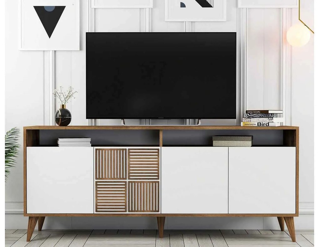 Designová komoda Cadelaria 180 cm ořech bílý