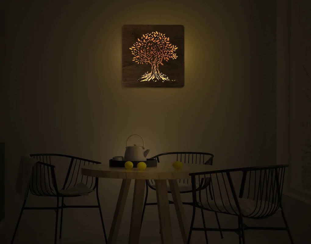 Li-Go "Dub" světelný obraz 230V 42x42cm provedení povrchu: bříza