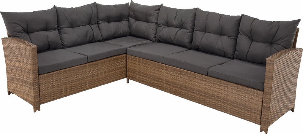 Zahradní ratanový set, šedohnědá/světle hnědá, SAGIR