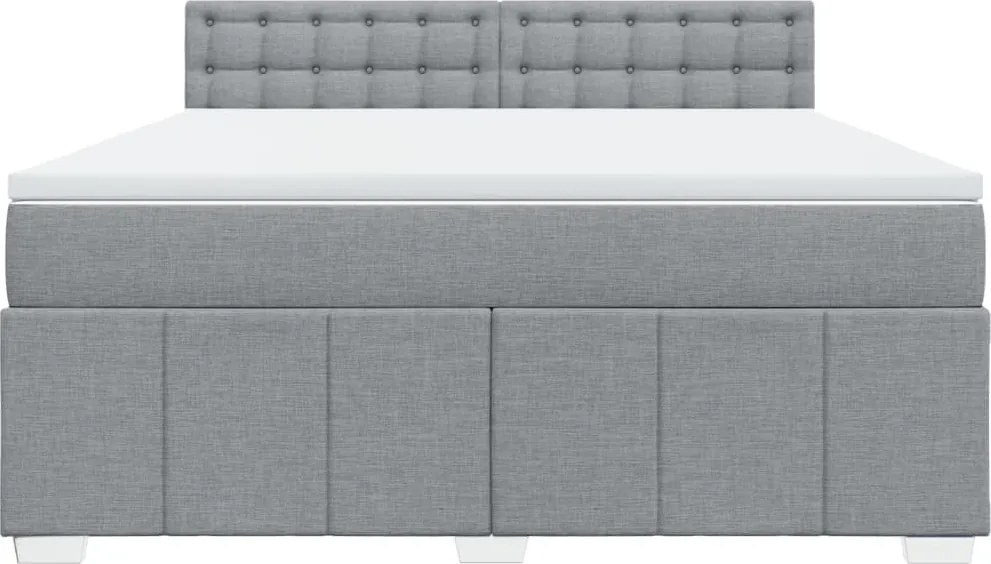 Box spring postel s matrací světle šedá 180 x 200 cm textil 3289461