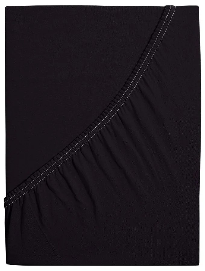 B.E.S. - Petrovice, s.r.o. Prostěradlo Jersey česaná bavlna MAKO - Černá 120 x 200