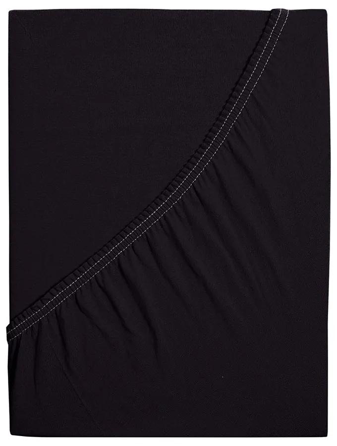 B.E.S. - Petrovice, s.r.o. Prostěradlo Jersey česaná bavlna MAKO - Černá 200 x 220