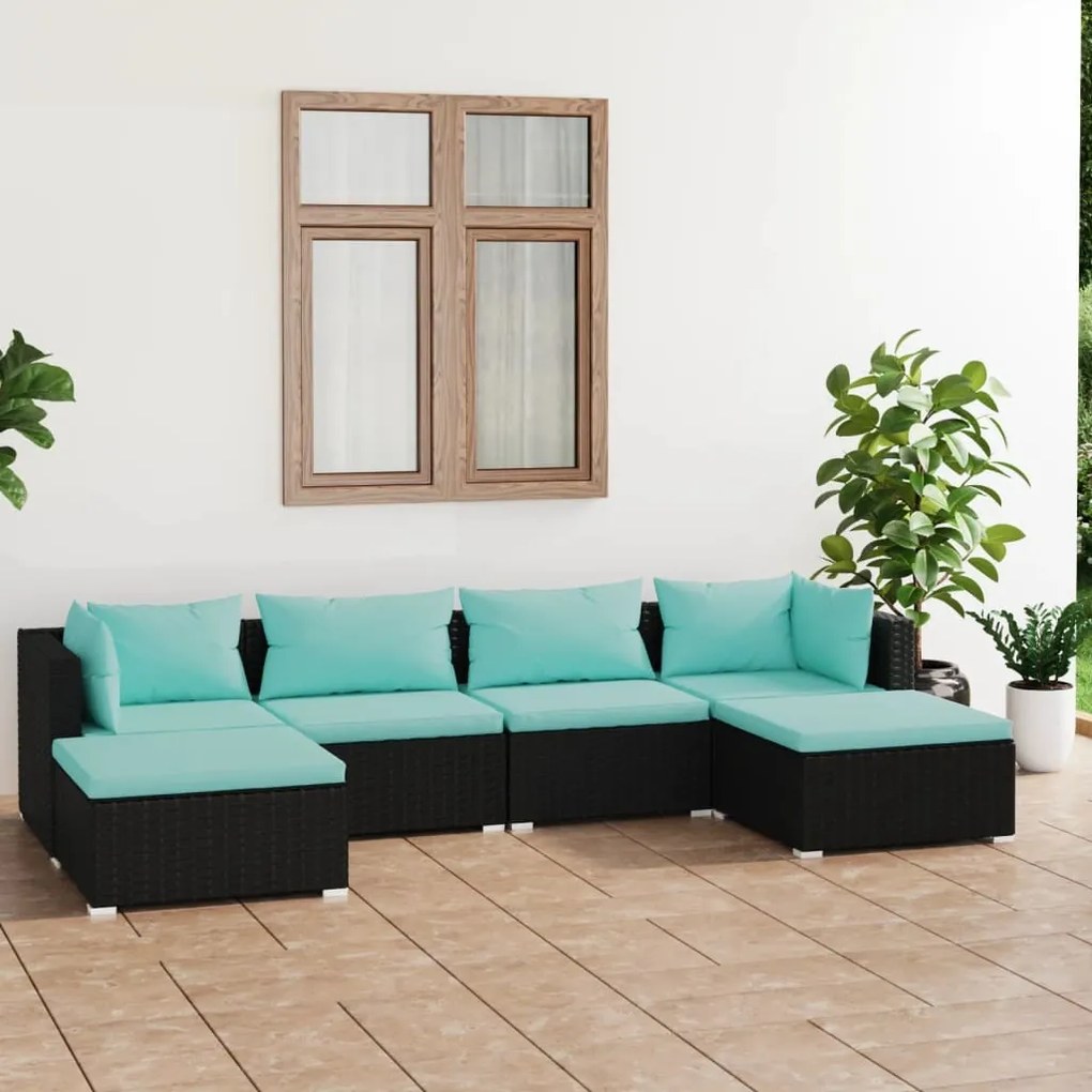 vidaXL 6dílná zahradní sedací souprava s poduškami polyratan [3101805] Barva: Hnědá a krémová