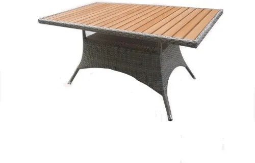 Dimenza Zahradní jídelní stůl RIMINI 150x90 cm - šedohnědý
