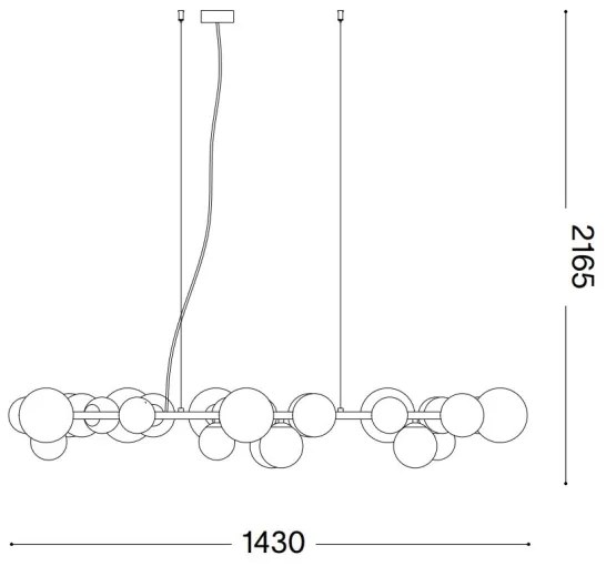 Ideal Lux - LED Lustr na lanku PERLAGE 30xG9/3W/230V 143 cm černá/kouřová