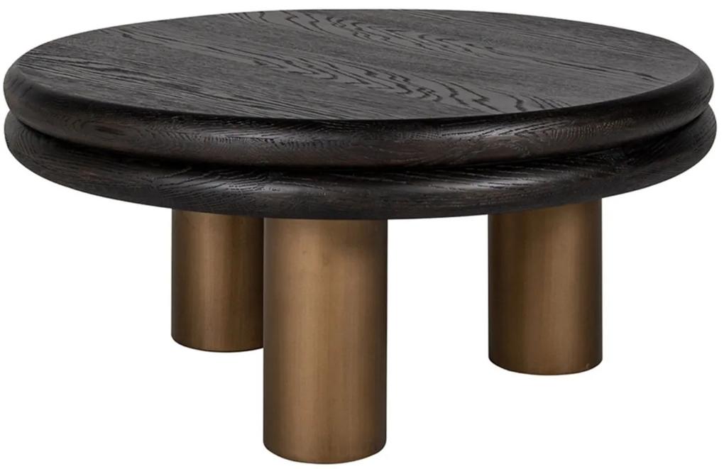 OnaDnes -20% Černý dubový konferenční stolek Richmond Macaron 80 cm