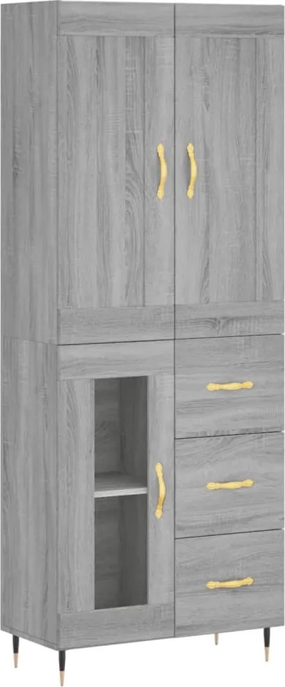 Skříň highboard šedá sonoma 69,5 x 34 x 180 cm kompozitní dřevo 3199927