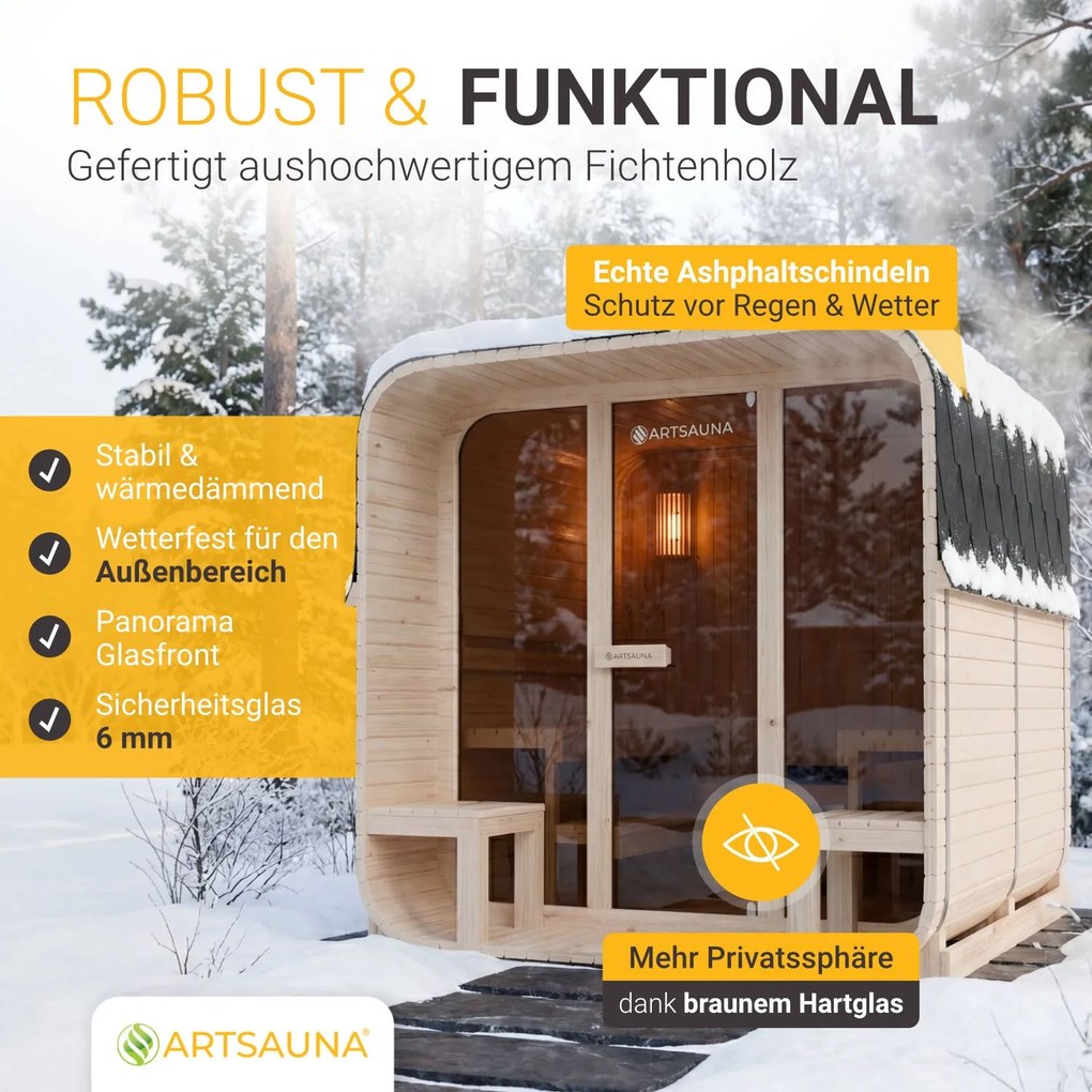 Artsauna Venkovní sauna Cube Fjora XL