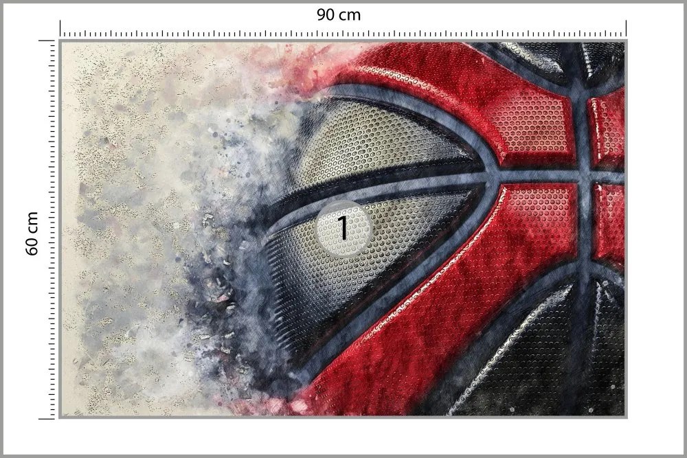 Fototapeta Basketbalový Míč Malovaný Akvarelem Omyvatelný vlies 104x70.5