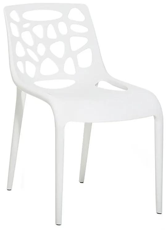 Bílá plastová jídelní židle MORGAN