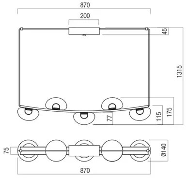 Redo group Redo Sinclair, černé závěsné svítidlo, LED 35W 3000K, stmívatelné, délka 87cm