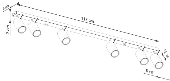 Sollux SL.1499 - Bodové svítidlo RING 6xGU10/10W/230V krémová