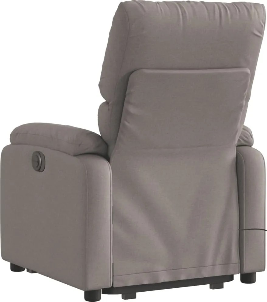 Elektrické zvedací masážní polohovací křeslo taupe textil 3204868