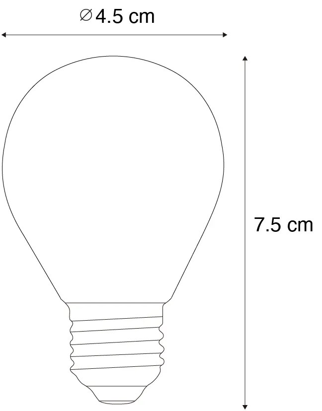 Sada 5 stmívatelných LED filamentových žárovek E27 G45 čirých 4W 470 lm 2700K